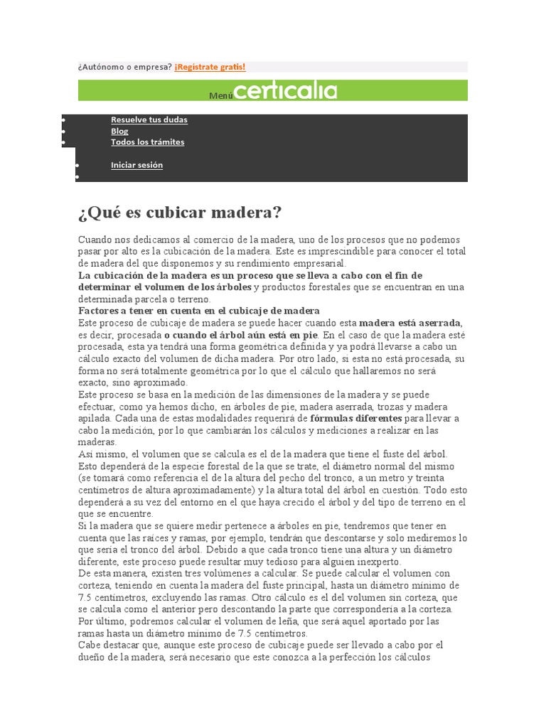 Guía para Cubicar Madera | PDF | Arboles | Volumen