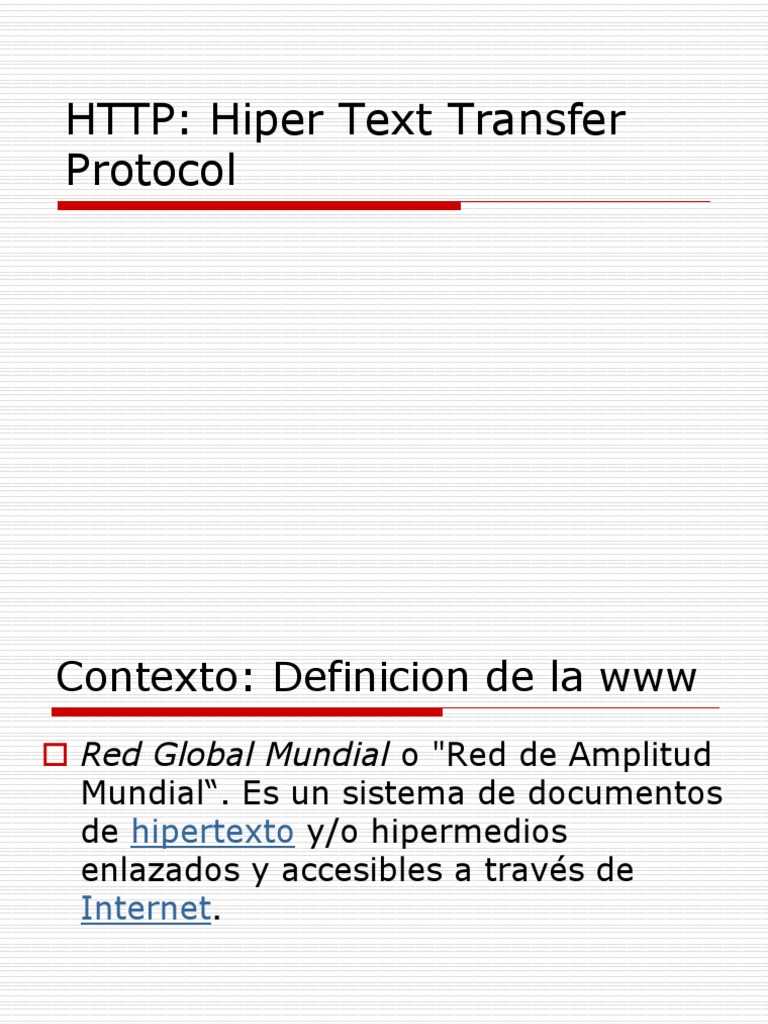 Presentacion - El Protocolo HTTP y Su Contexto | PDF | Protocolo de ...
