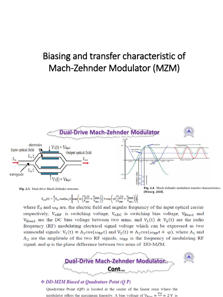 Biasing and Transfer Characteristic of Mach-Zehnder Modulator (MZM) 1 ...