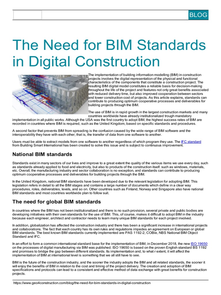 The Need For BIM Standards in Digital Construction | PDF | Building ...