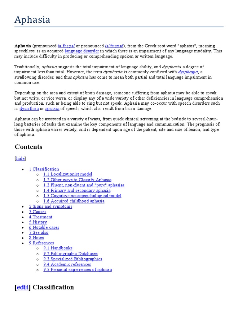 Aphasia | PDF | Aphasia | Speech