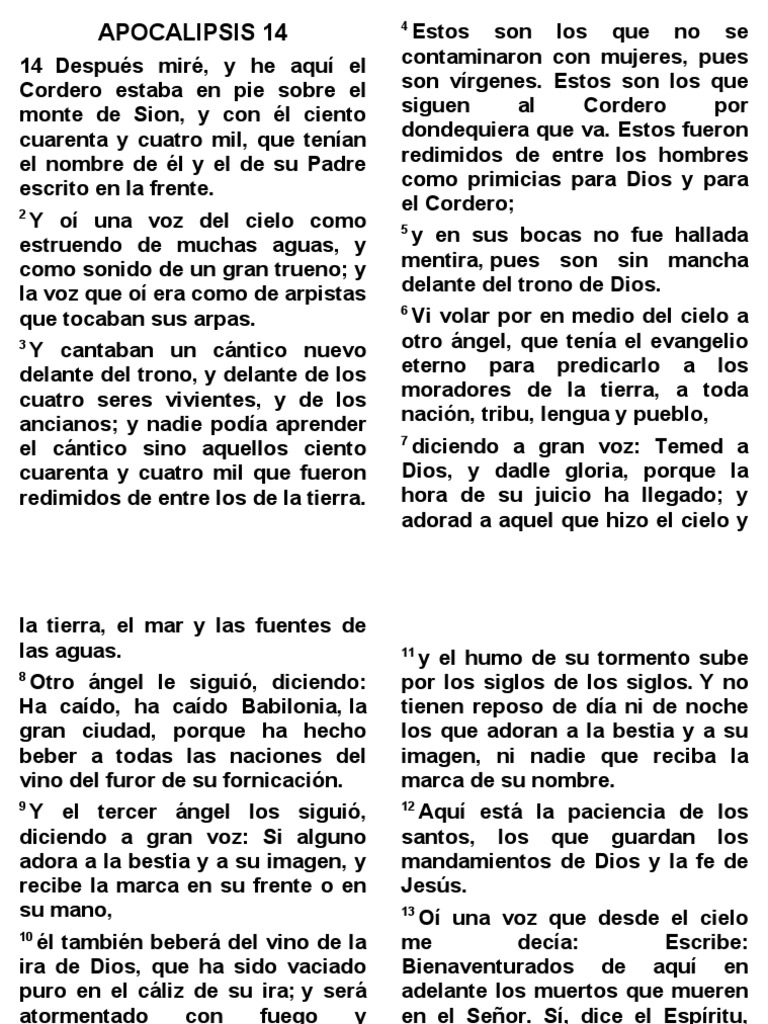 Apocalipsis 14-16 | PDF | Libro de revelación | Cordero de Dios