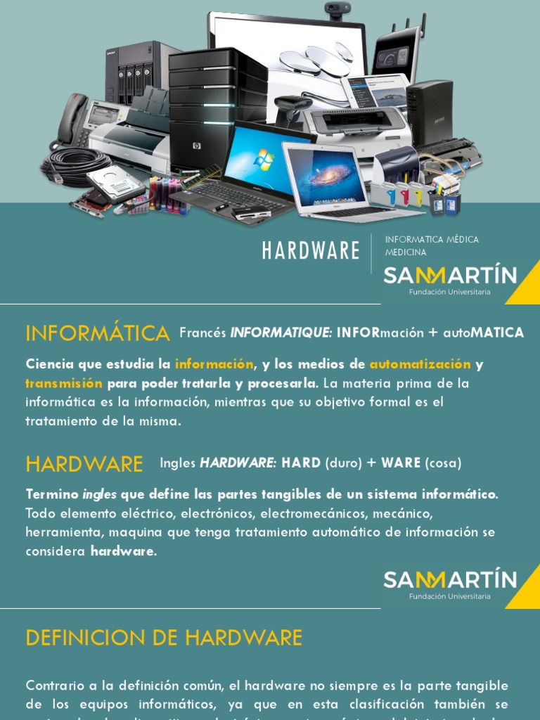 IMHardware Definicion y Clasificacion | PDF | Unidad de cuidado ...