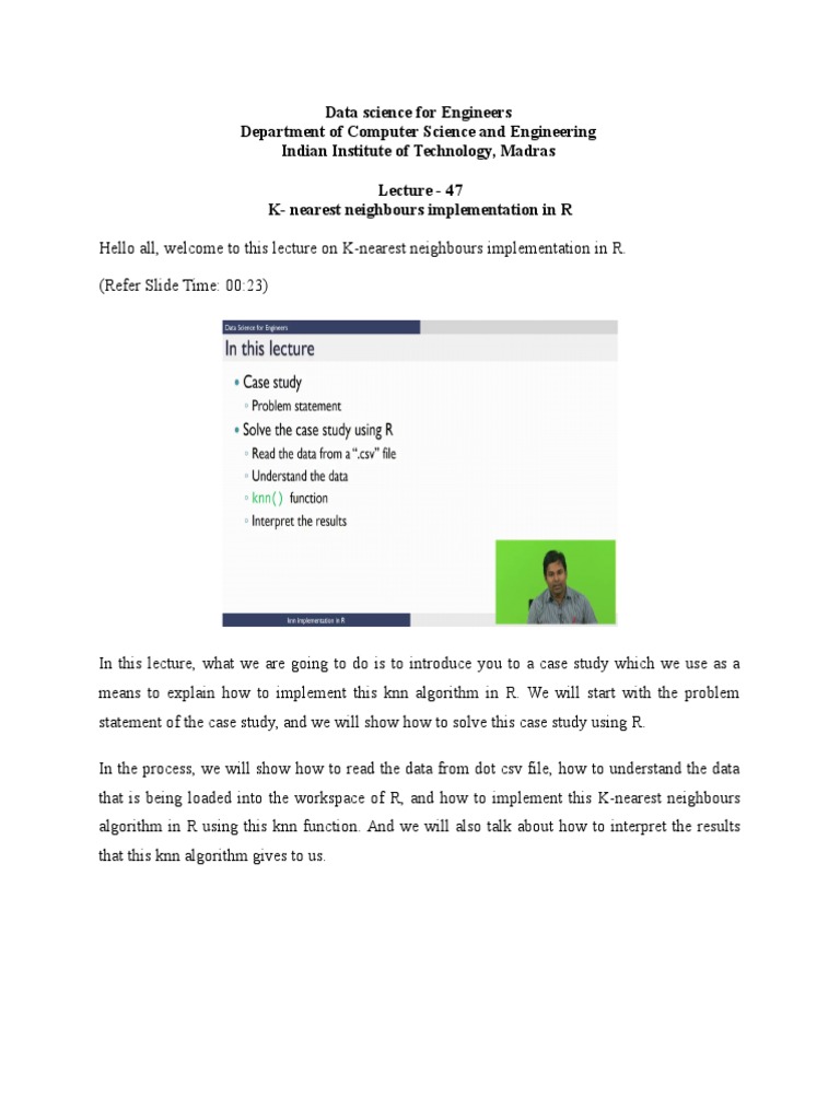 K - Nearest Neighbors Implementation in R | PDF | Parameter (Computer ...