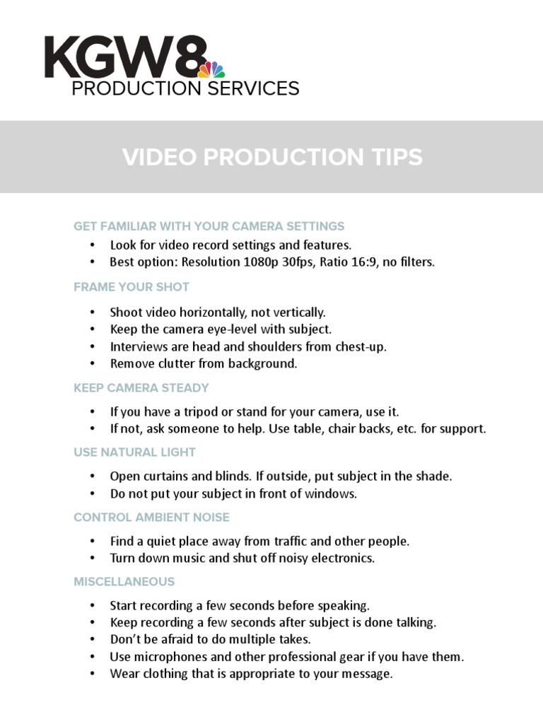 Production Tips | PDF | Cooking, Food & Wine