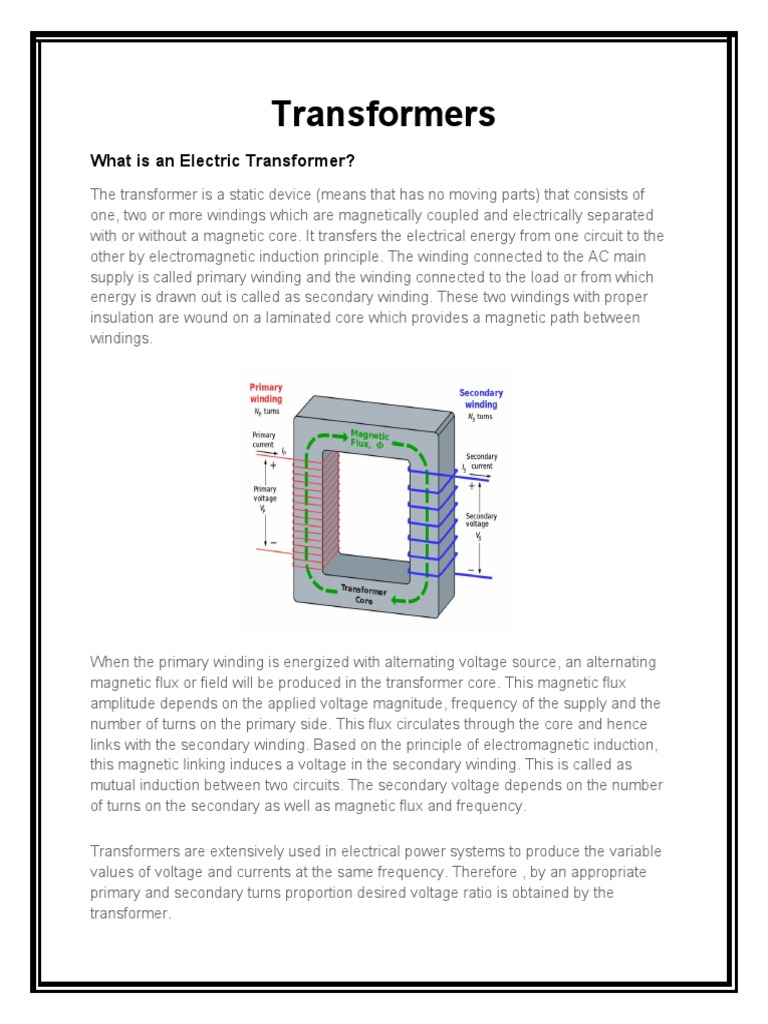 Transformers: What Is An Electric Transformer? | PDF | Transformer | Electromagnetic Induction