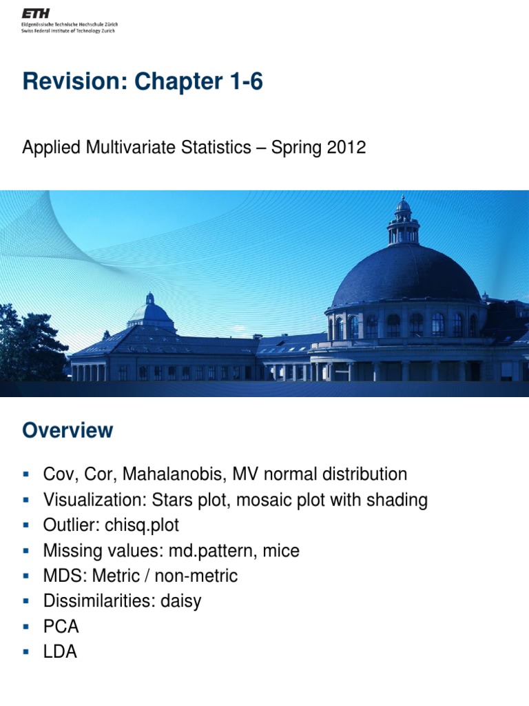 Applied Multivariate Statistics - Review | PDF | Covariance Matrix ...