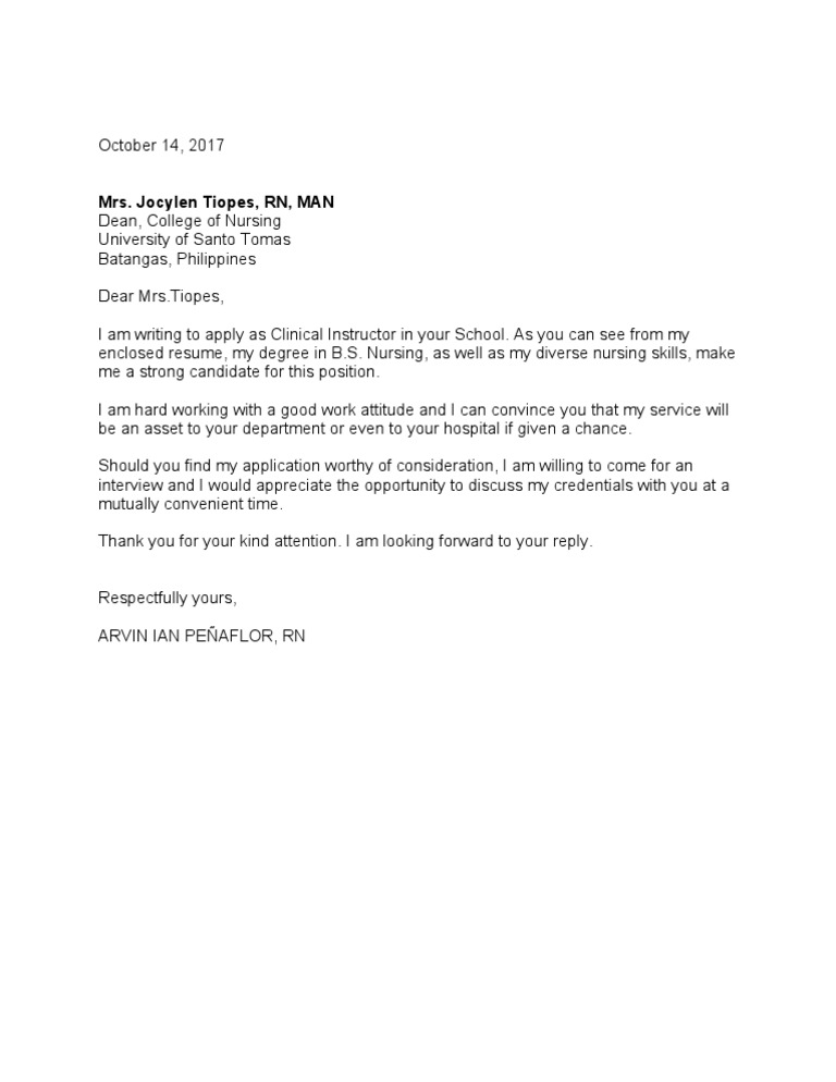 Application Letter | Download Free PDF | Health Care | Nursing