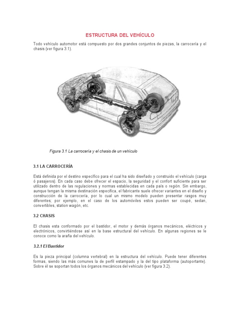 Estructura Del Vehículo | PDF | Coche | Tecnología de vehículos