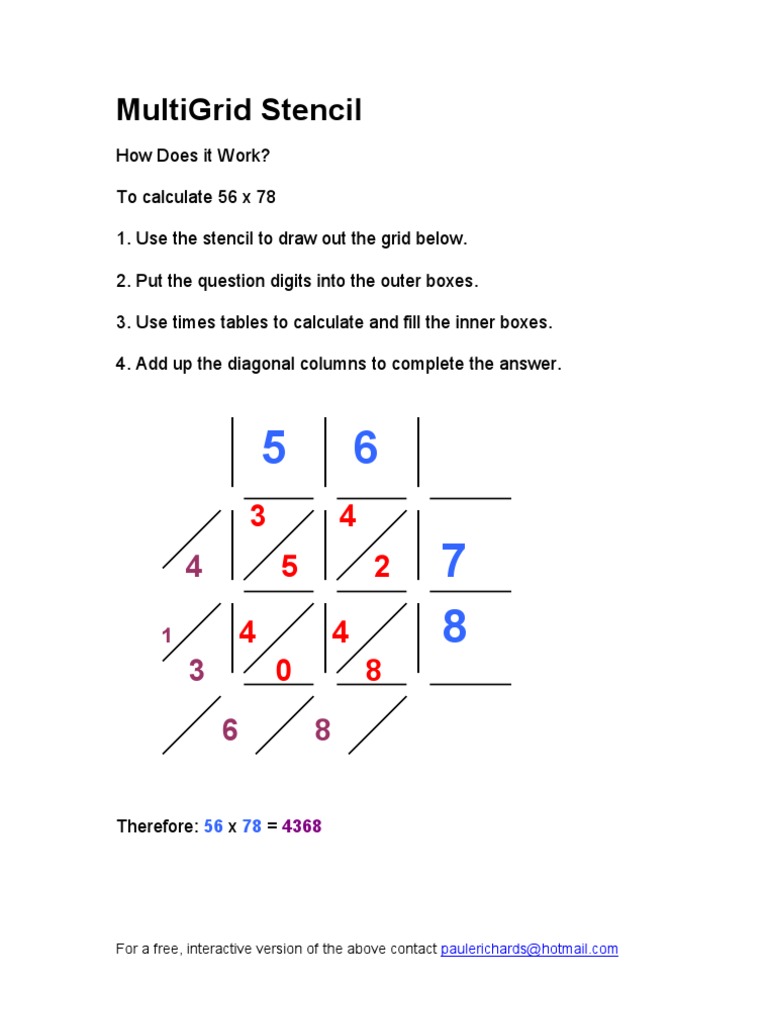 Multi Grid Stencil | PDF | Multiplication | Division (Mathematics)