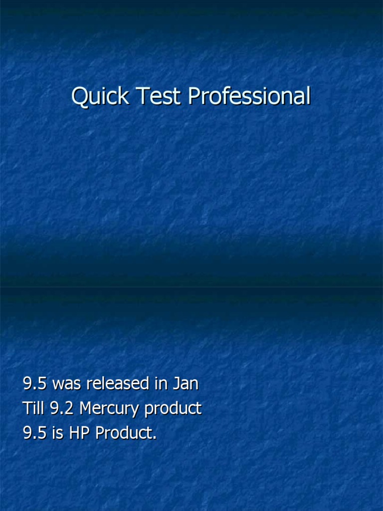 Quick Test Professional | PDF | Graphical User Interfaces | Databases