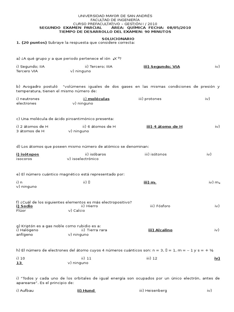 QMC 2parcial C | PDF | Átomos | Electrón