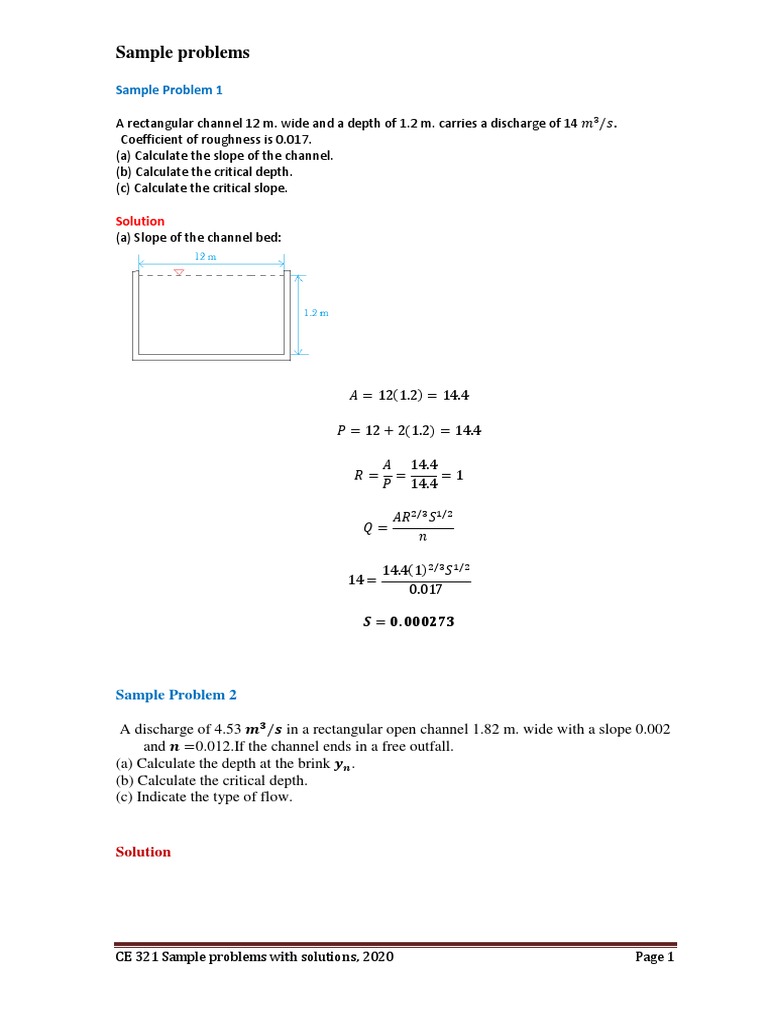 Hydrology and Hydraulic Sample Problems With Solutions | PDF | Soil ...