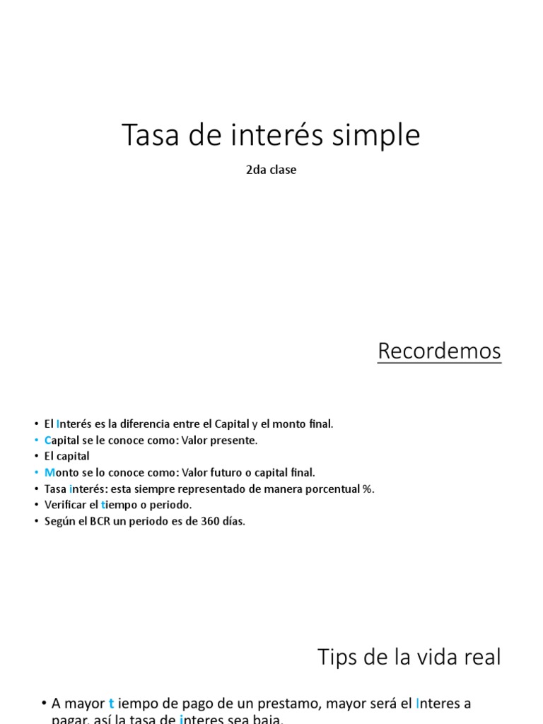 Interes Simple 2 | PDF | Interés | Tasas de interés