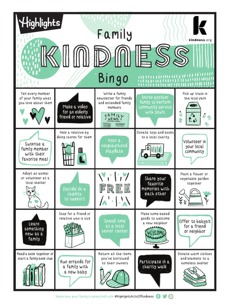 Family Kindness Bingo | PDF | Society | Charity