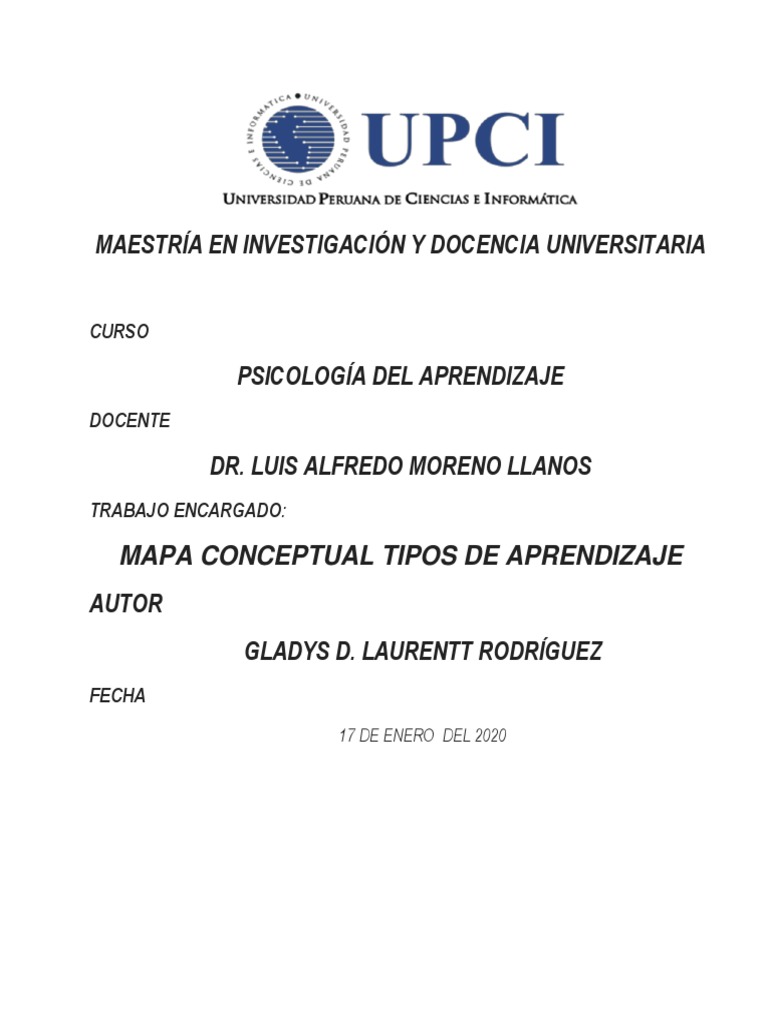 Mapa Conceptual Tipos De Aprendizaje Pdf Acción Filosofía