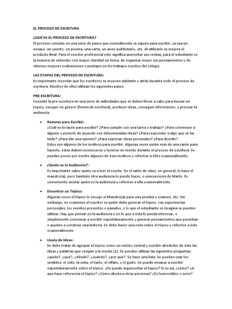 El Proceso de Escritura Borrador | PDF | Lingüística | Semiótica