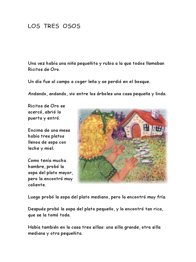 Los Tres Osos | PDF | Ricitos de oro y los tres osos