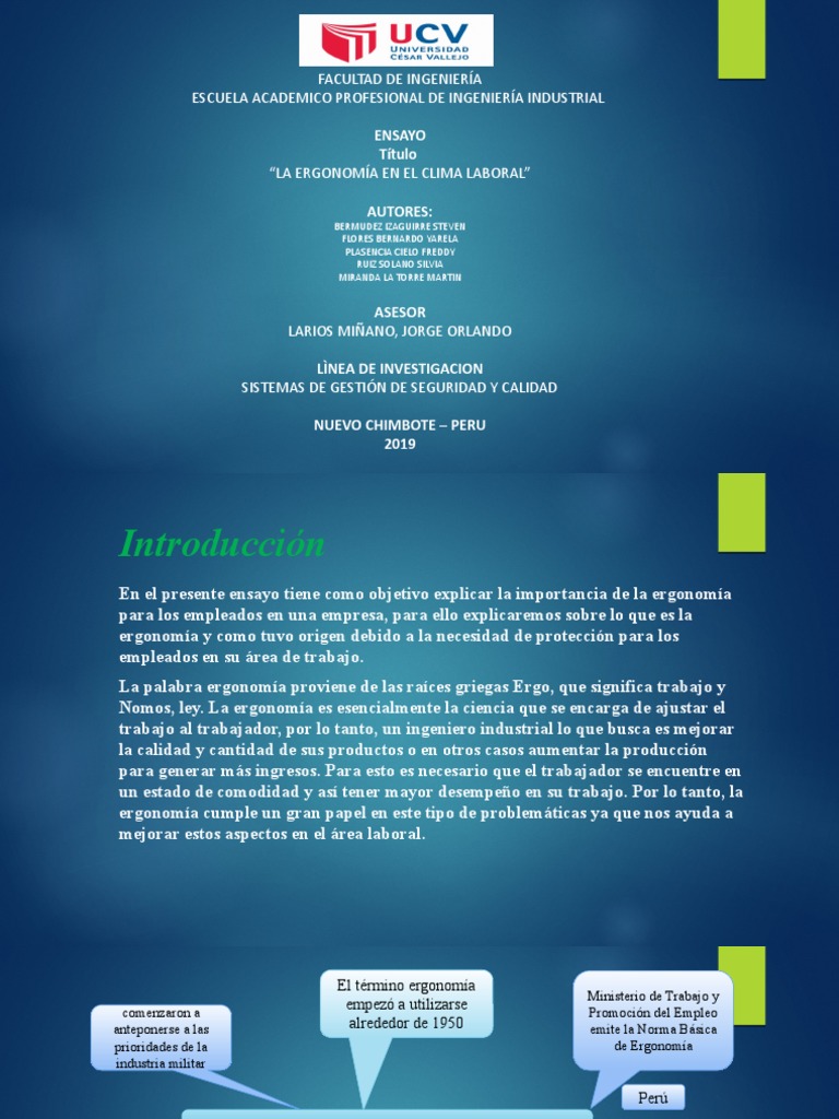Ensayo de Ergonomia en El Clima Laboral | PDF | Factores humanos y ...