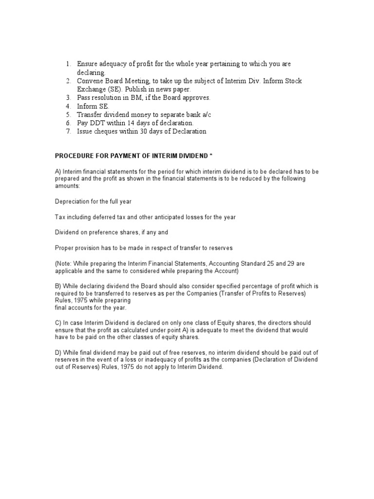 Dividend Checklist | PDF | Dividend | Stocks