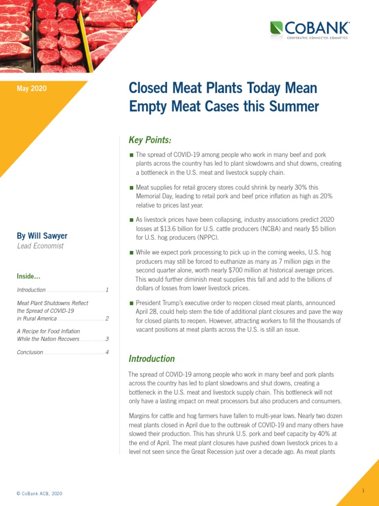 Closed Meat Plants Today Mean Empty Meat Cases This Summer: Key Points ...