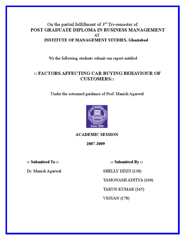 Car Buying Behavior Analysis | PDF | Consumer Behaviour | Fuel Economy ...