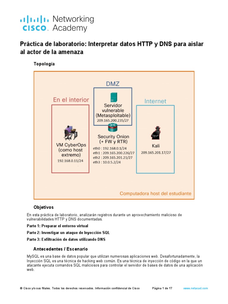 12.4.1.1 Lab - Interpret HTTP and DNS Data To Isolate Threat Actor | PDF | sistema de nombres de ...