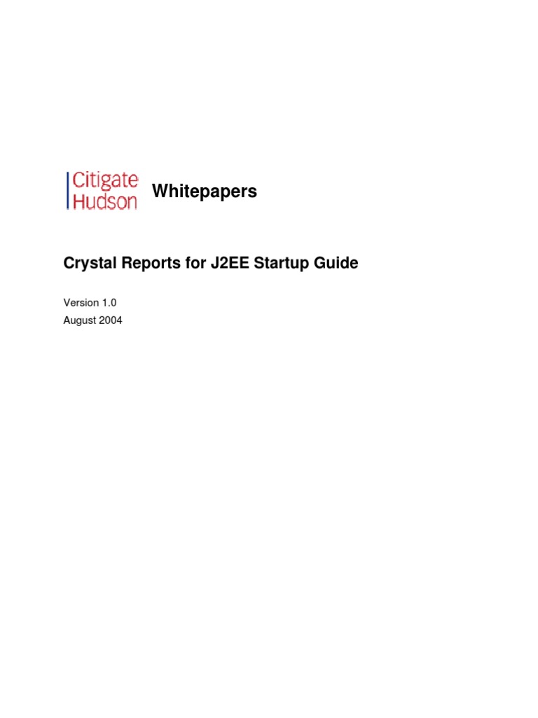 Whitepapers: Crystal Reports For J2EE Startup Guide | PDF | Java ...