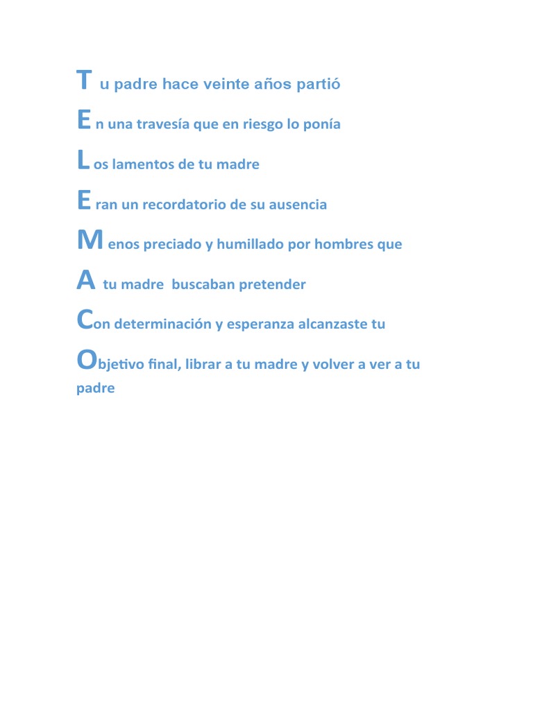 Acrostico de La Odisea Victoria Roa 10-B | PDF