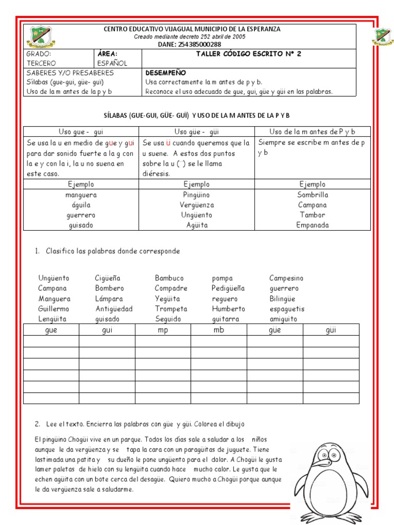 Uso de Gue Gui Güe Güi MP y MB | PDF | Escritura latina | Ortografía