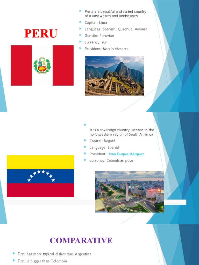 Capital: Lima Language: Spanish, Quechua, Aymara Gentile: Peruvian ...