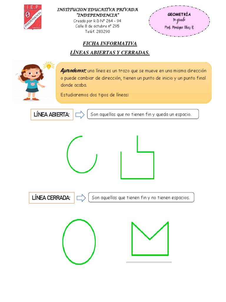Líneas Abiertas y Cerradas para Niños | PDF