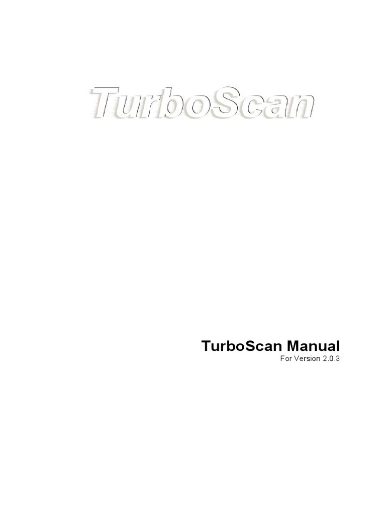 Turboscan Manual: For Version 2.0.3 | PDF | Image Scanner | Point And Click