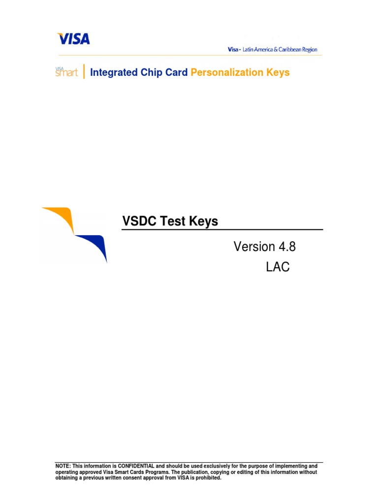 VSDC LAC Test Keys v4 - 8 | PDF | Emv | Personal Identification Number