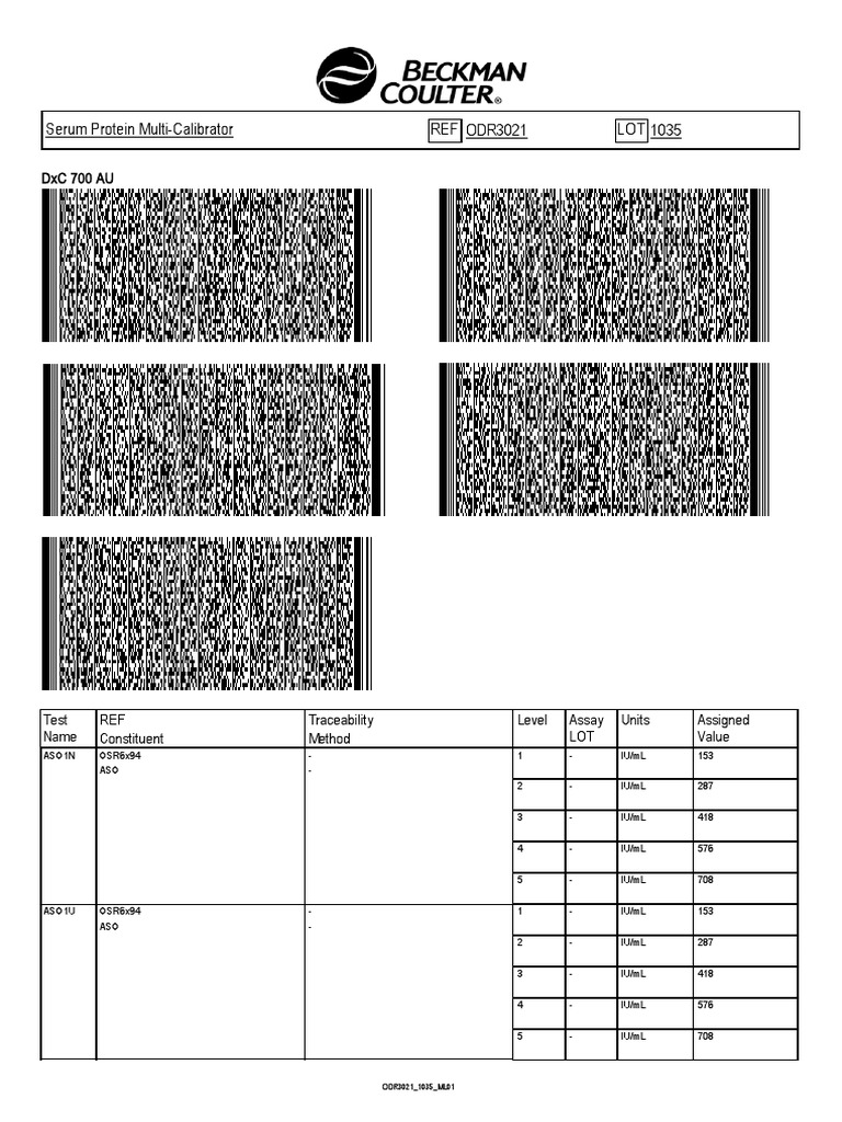 Serum Protein Multi-Calibrator Insert | PDF | Immunology | Clinical ...
