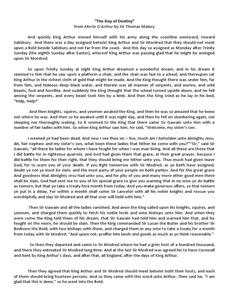 The Day of Destiny | Download Free PDF | Gawain