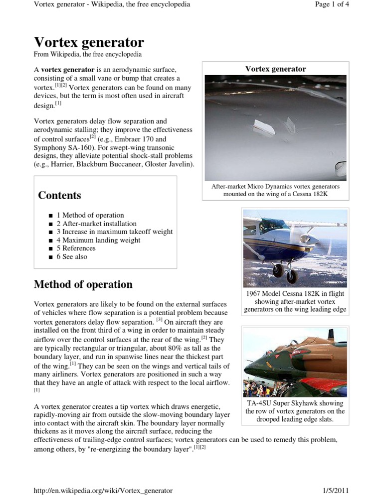 Vortex Generators in Aircraft Design | PDF | Fluid Mechanics ...