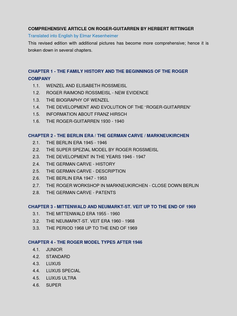 Roger PDF | PDF | Guitars | Chordophones
