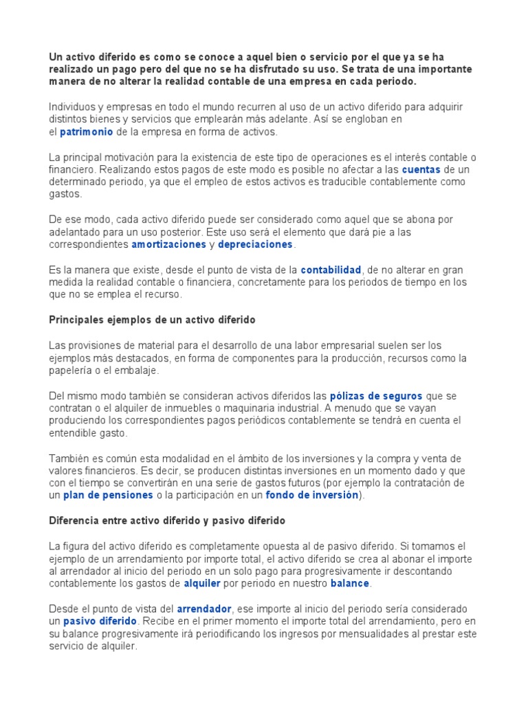 Un Activo Diferido | PDF | Activo intangible | Contabilidad
