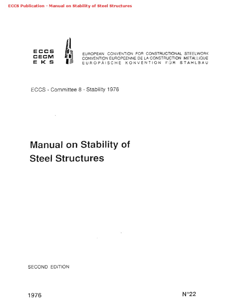 Manual On Stability of Steel Structures | PDF | Buckling | Applied And ...