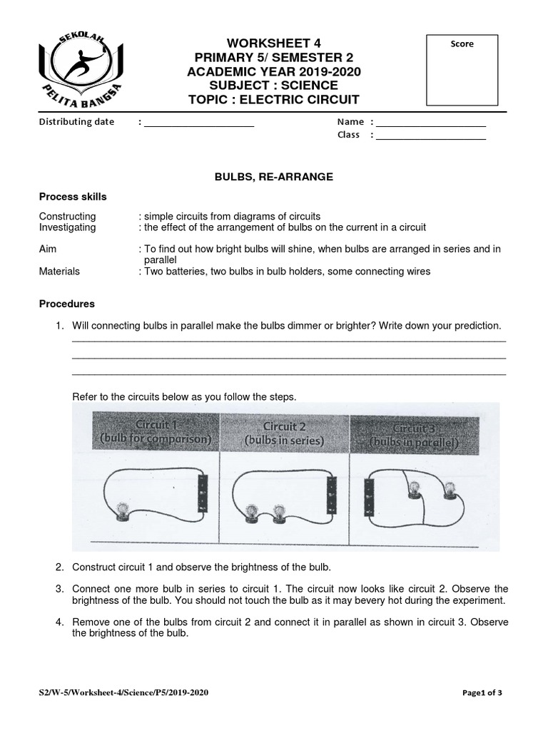 Worksheet 4 Primary 5/ Semester 2 ACADEMIC YEAR 2019-2020 Subject ...