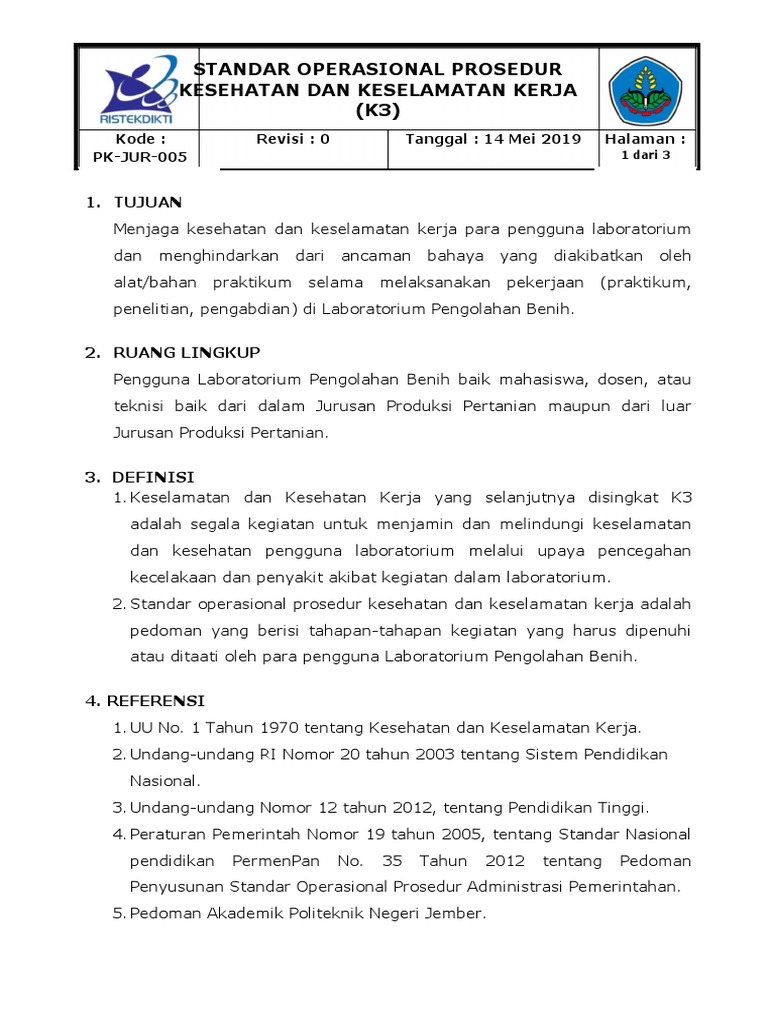 Sop K3 | PDF