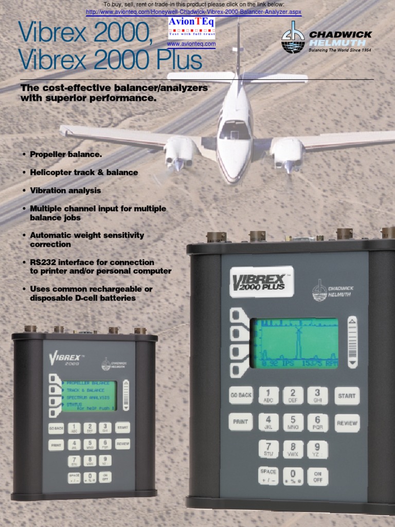 Vibrex 2000 & Plus: Aircraft Balancing Tools | PDF | Helicopter | Spectral Density