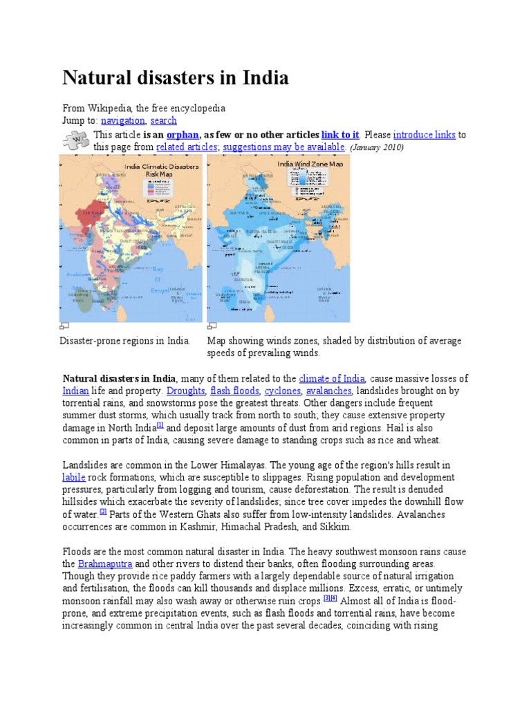Natural Disasters in India | PDF | Tropical Cyclones | Physical Geography