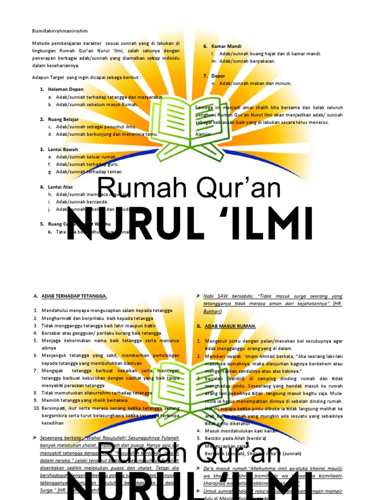 Buku Saku Adab RQ Nurul 'Ilmi | PDF