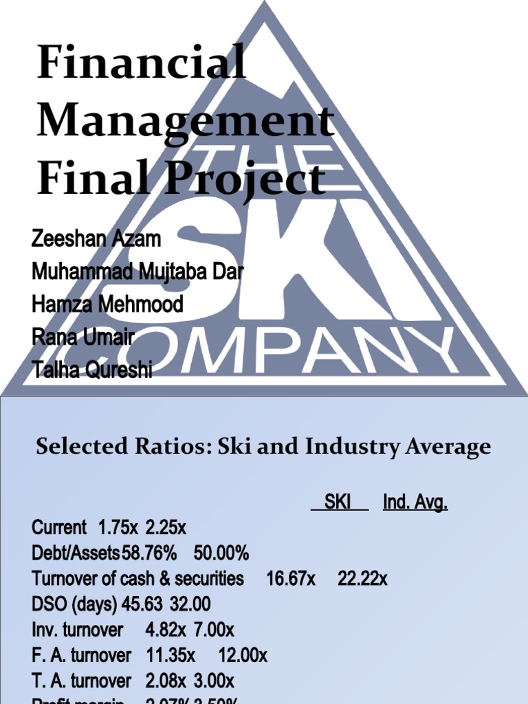 Financial Management Final Project: Zeeshan Azam Muhammad Mujtaba Dar Hamza Mehmood Rana Umair ...