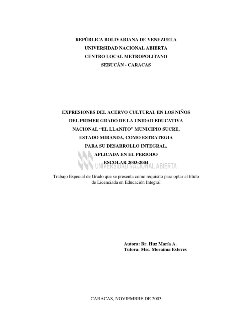 Ejemplo de Proyecto Factible | PDF | Educación primaria | Aprendizaje