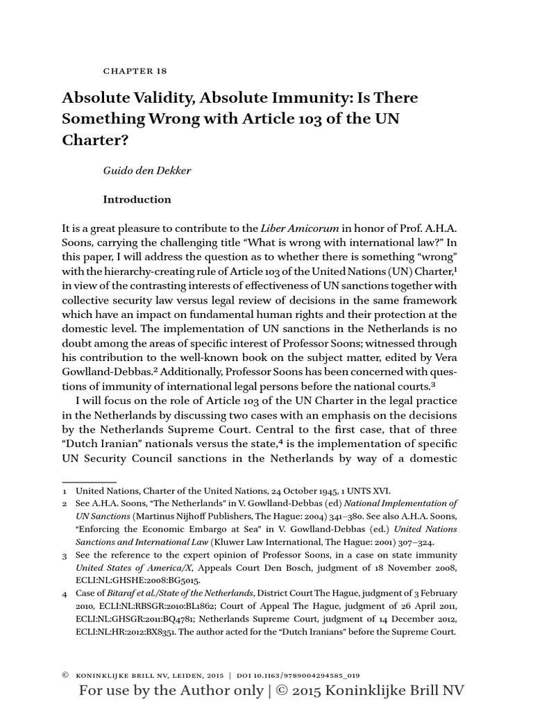 Absolute Validity, Absolute Immunity - Is There Something Wrong With ...