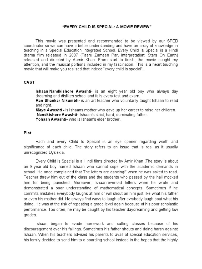 Every Child Is Special | PDF | Dyslexia | Teachers