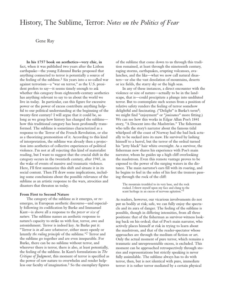 The Sublime and Terror in Aesthetics | PDF | Capitalism | Public Sphere